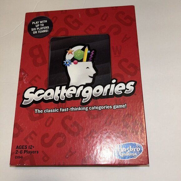 Hasbro | Games | Scattergories Fastthinking Board Game 26 Hasbro Gaming ...